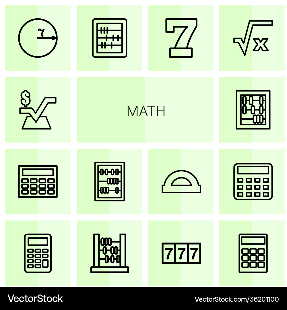 Math Icons Lizenzfreies Vektorbild - VectorStock
