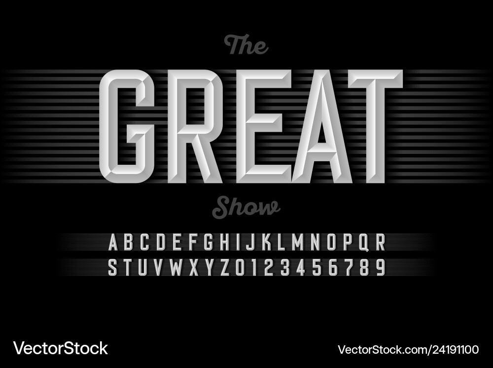 Retro style font vintage Royalty Free Vector Image