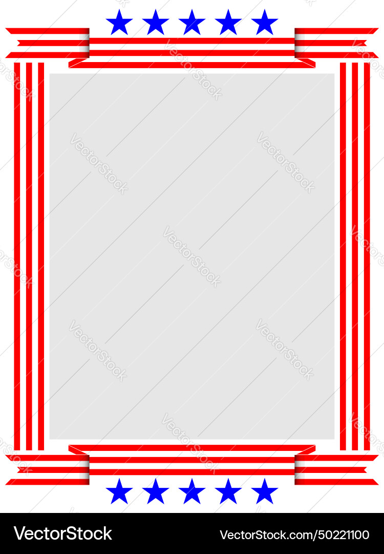 Usa flag symbols decorative festive frame Vector Image