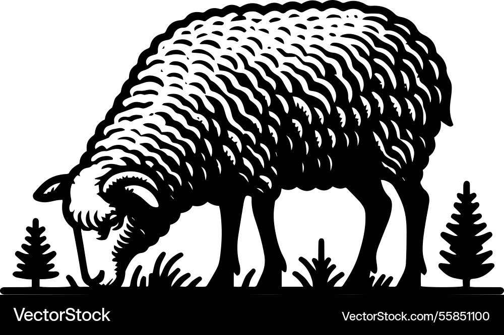 Vintage Suffolk Sheep Icon Royalty Free Vector Image