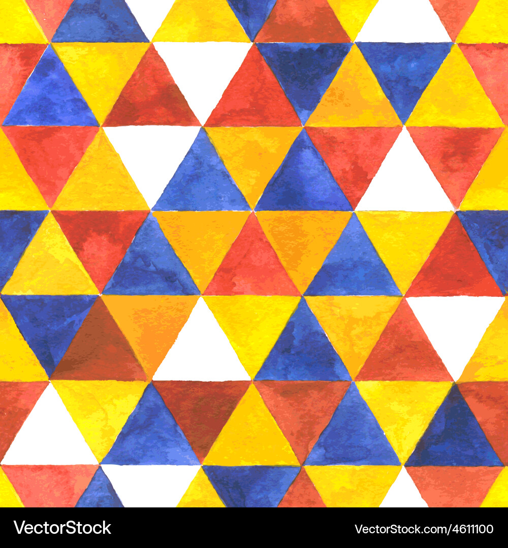 Watercolor triangular seamless pattern Royalty Free Vector