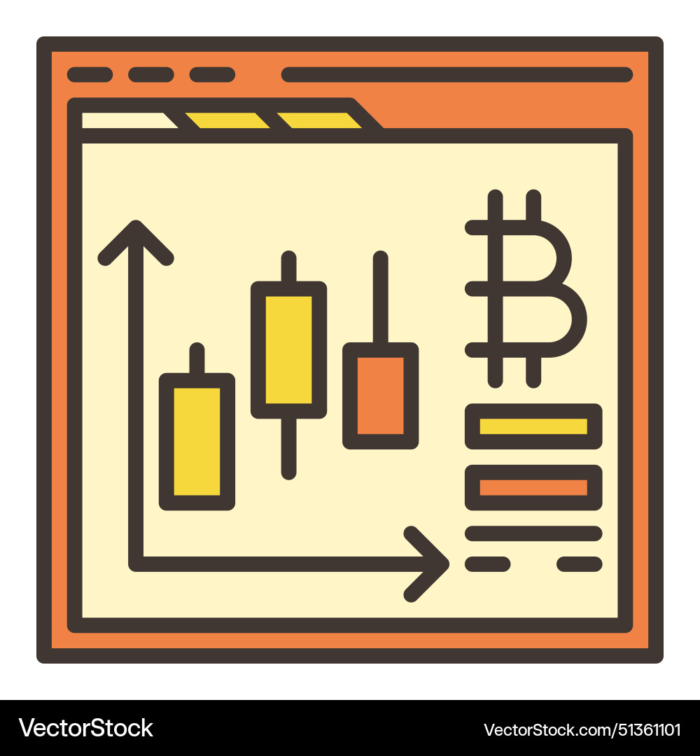 Bitcoin trading in web browser cryptocurrency Vector Image
