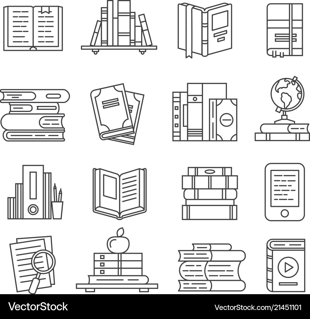 Book Icons - Study & Learning Royalty Free Vector Image