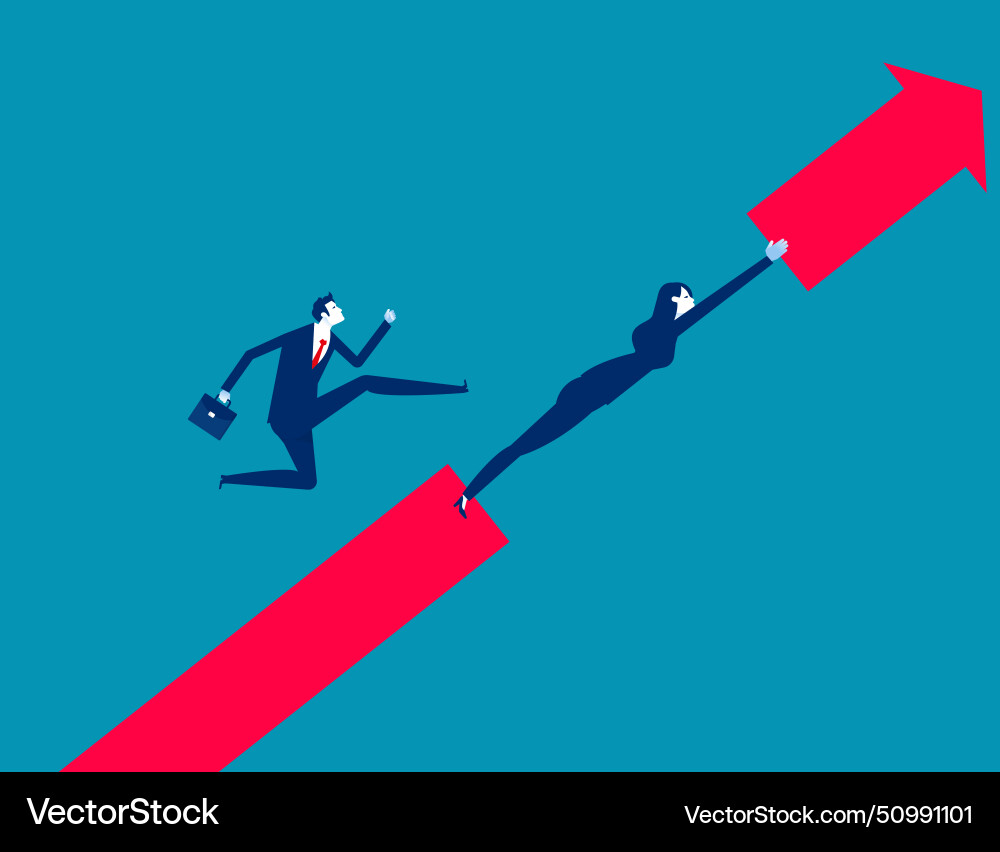 Business team link arrow together unity Royalty Free Vector