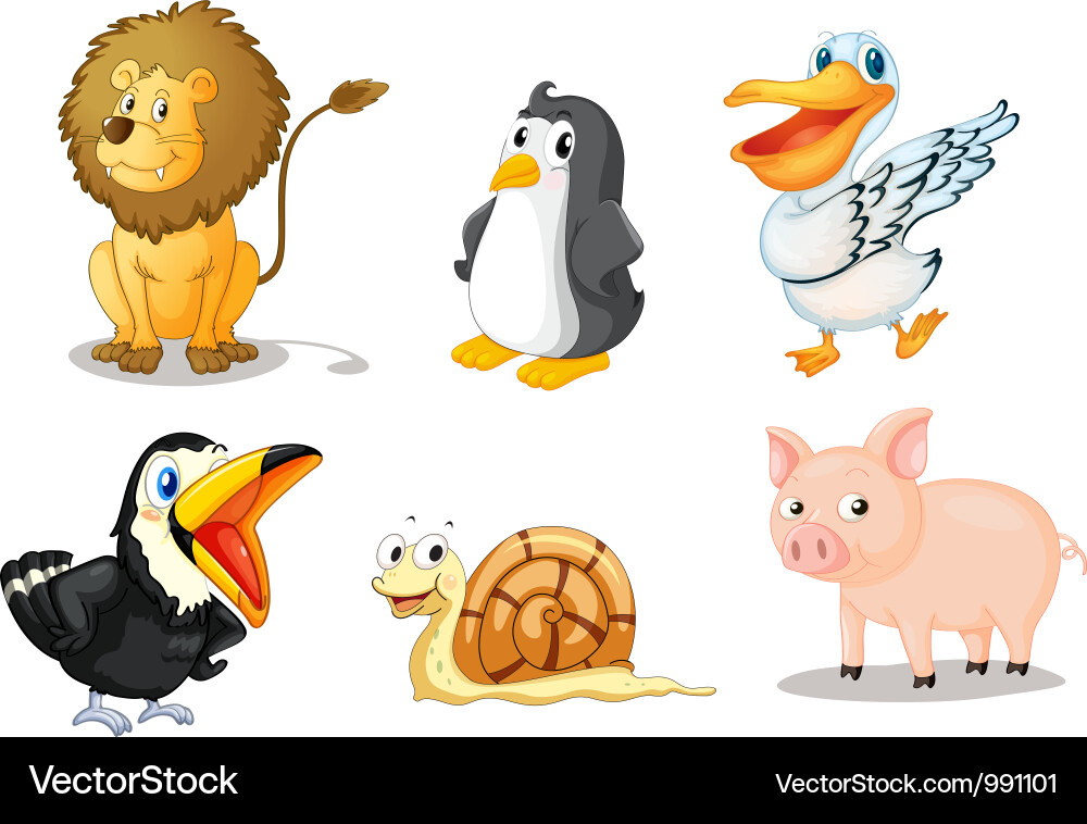 Cartoon animals set Royalty Free Vector Image - VectorStock