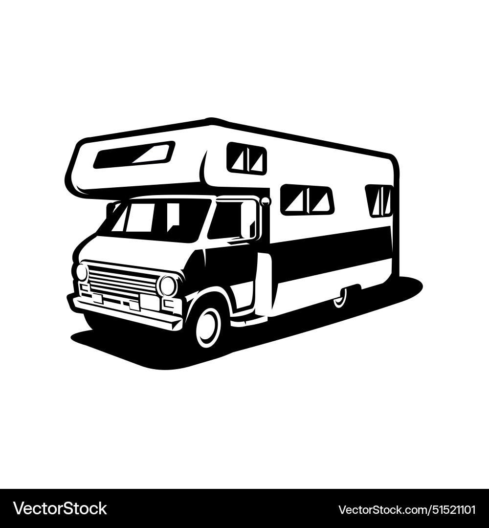 Classic vintage rv camper van motorhome caravan Vector Image