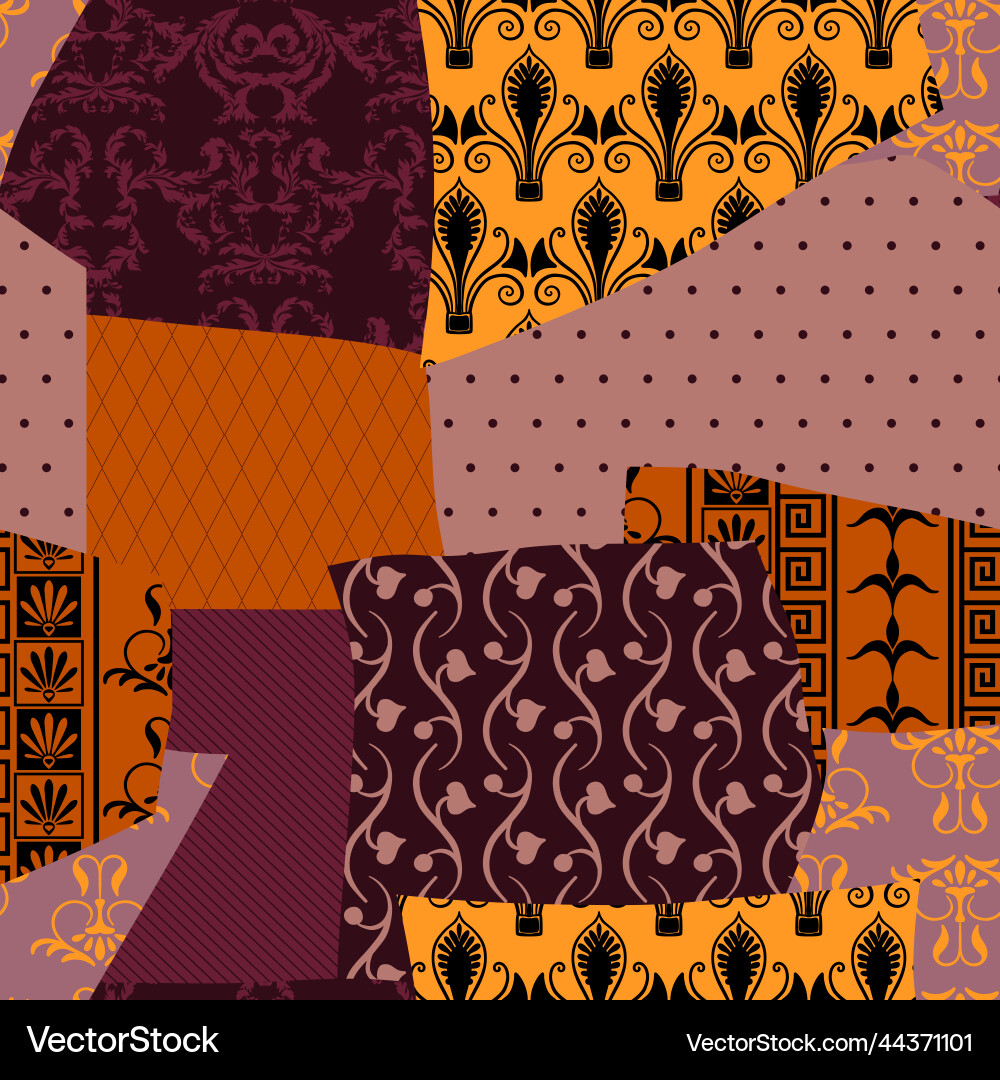 Collage seamless pattern Royalty Free Vector Image