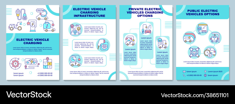 Electric vehicle charging brochure template Vector Image