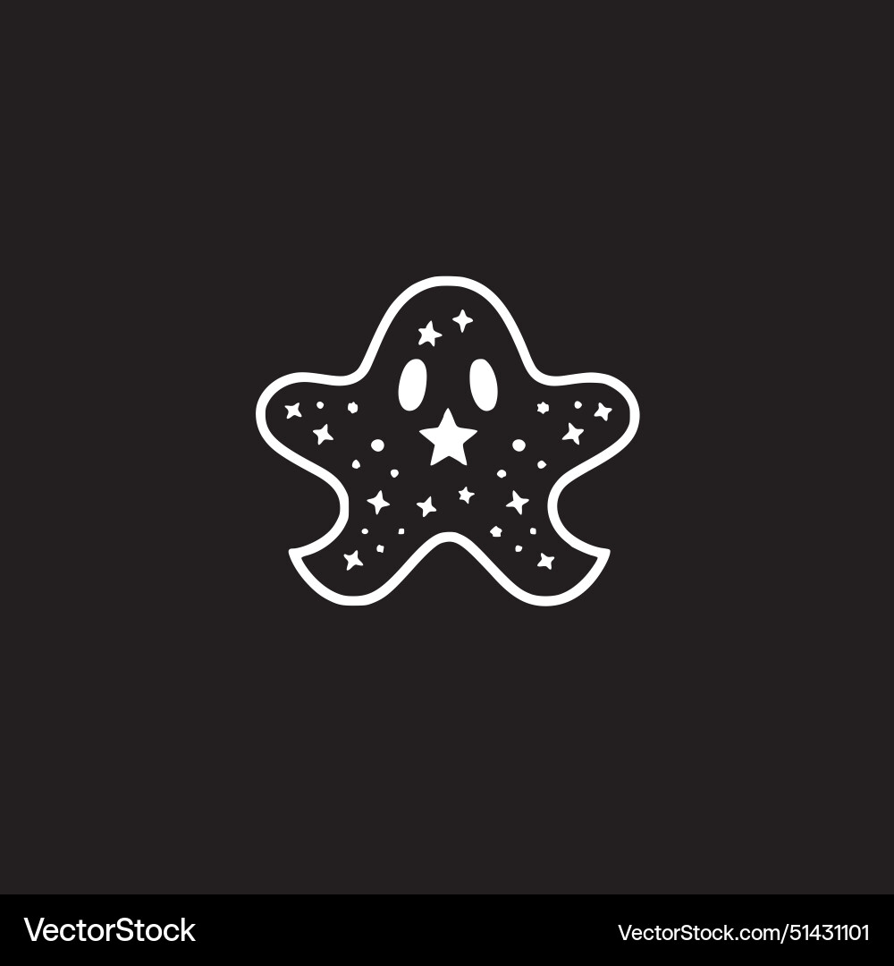 Ghost - minimalist and flat logo Royalty Free Vector Image