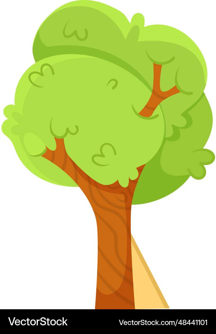 Green deciduous tree with crown and trunk as park Vector Image