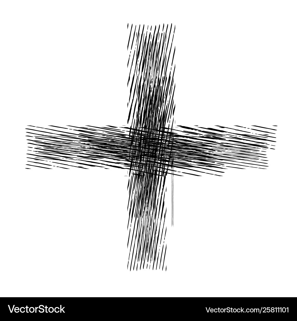 Grunge Cross Stroke - Religious Symbol Royalty Free Vector