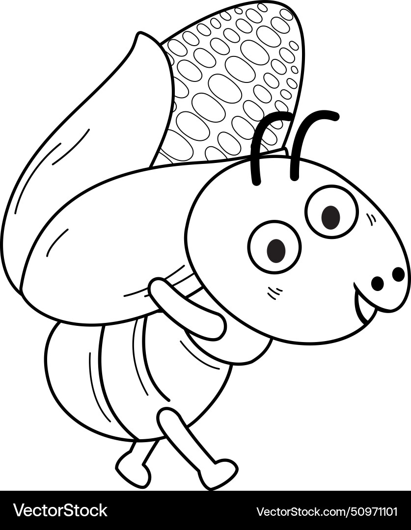 Hand drawn ant character Royalty Free Vector Image