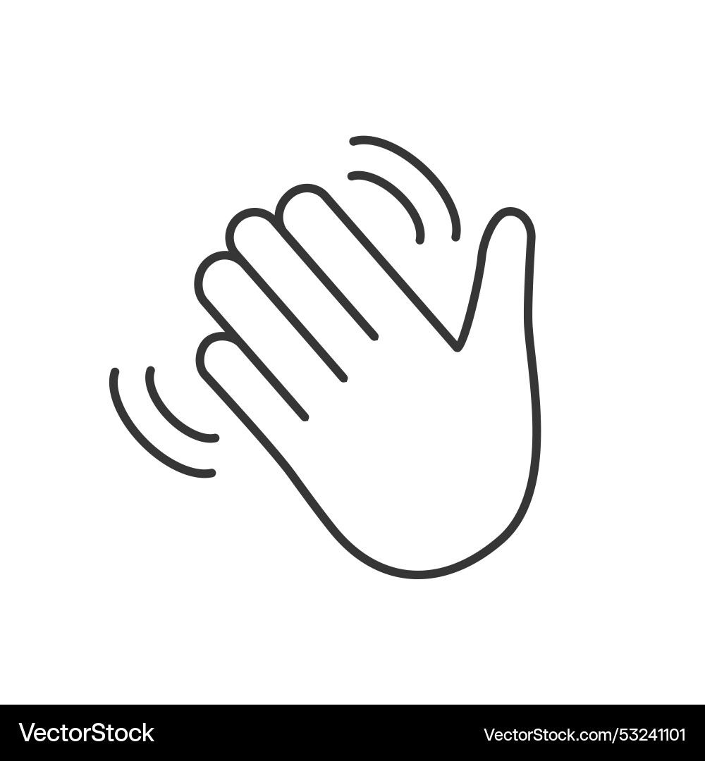 High five gesture outline Royalty Free Vector Image