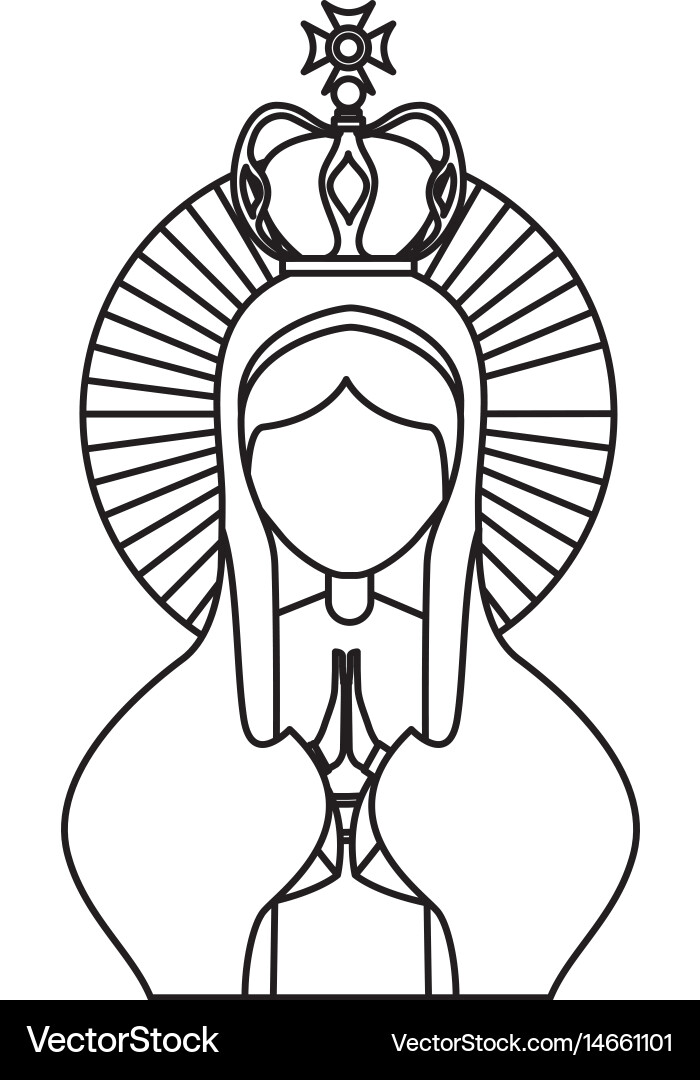 Holy virgin mary icon Royalty Free Vector Image