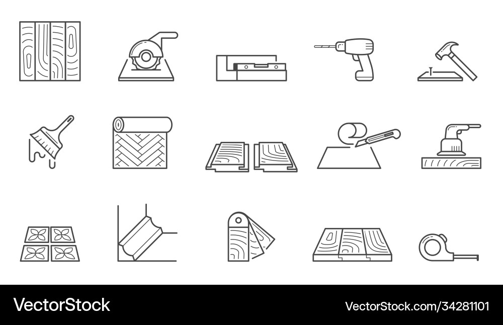 Home repair icons set wallpapering and installing Vector Image