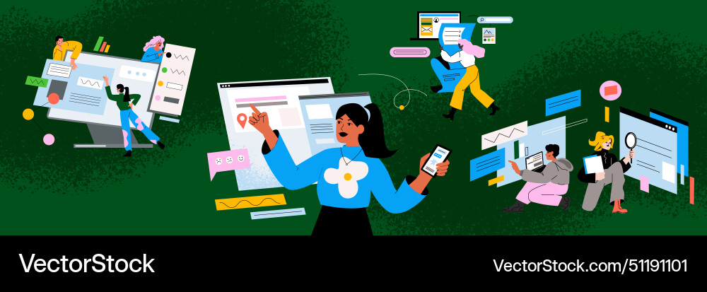 Information digital research internet surfing Vector Image