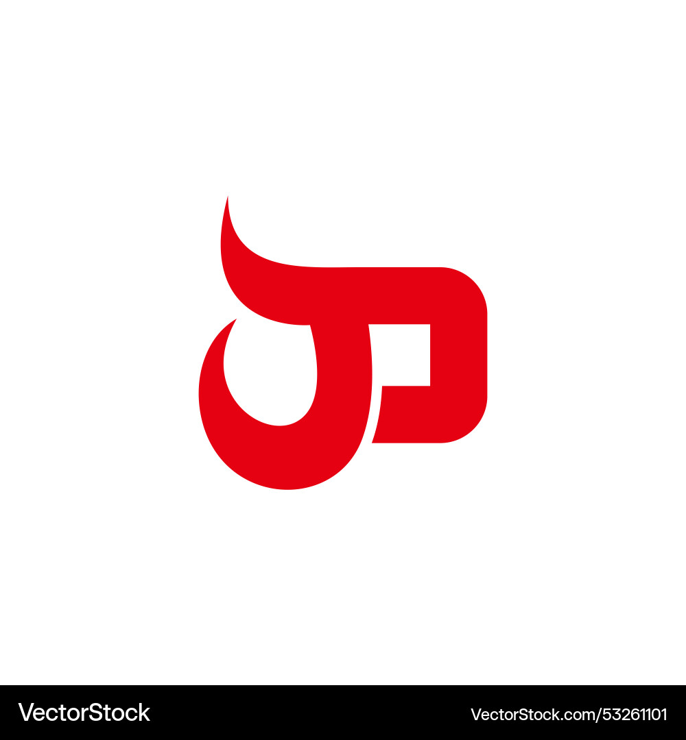 Letter tp curves motion flame symbol logo Vector Image