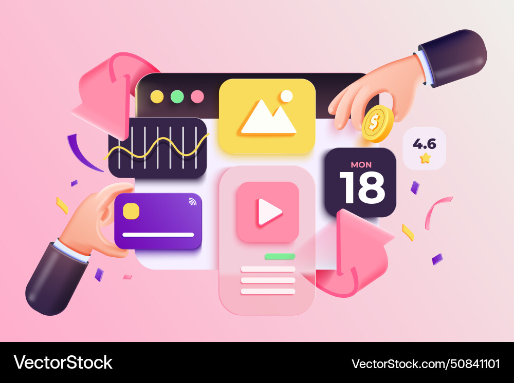 Modern 3d of investment Royalty Free Vector Image