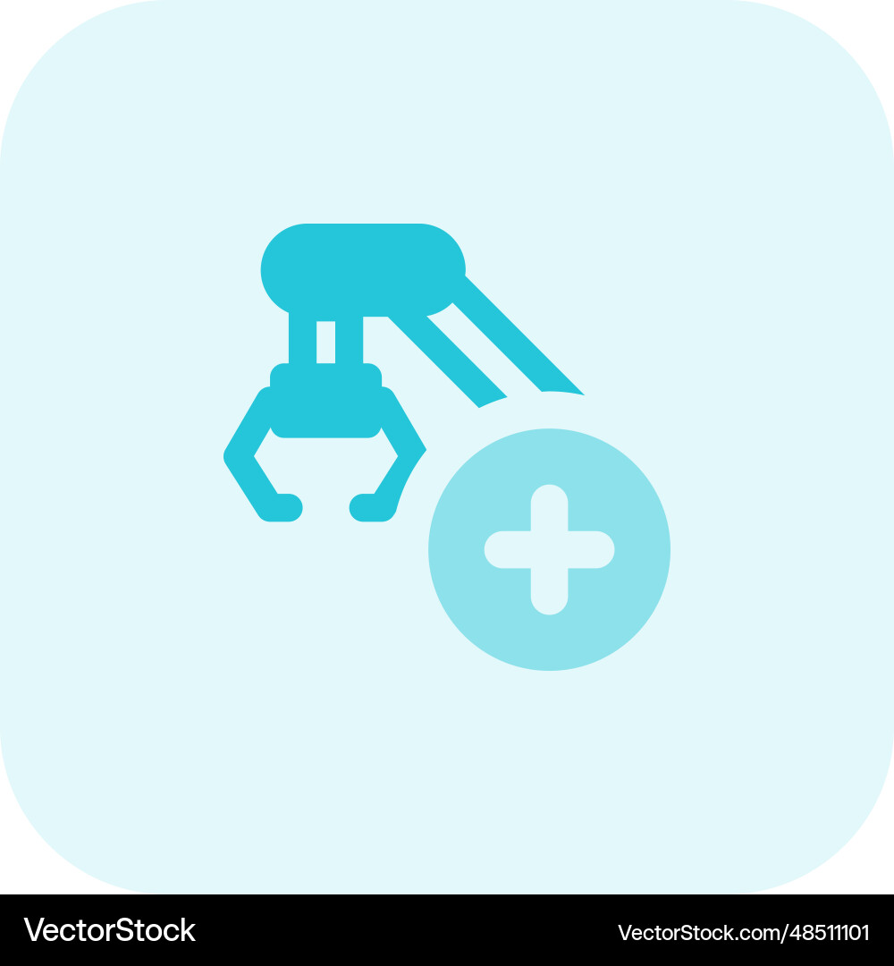 Modern high tech robotic arm with hook Royalty Free Vector