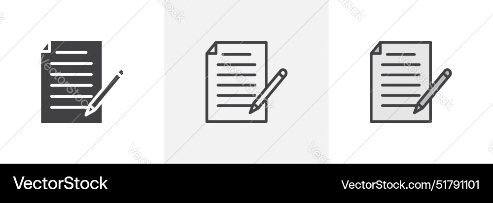 Note line icon set Royalty Free Vector Image - VectorStock
