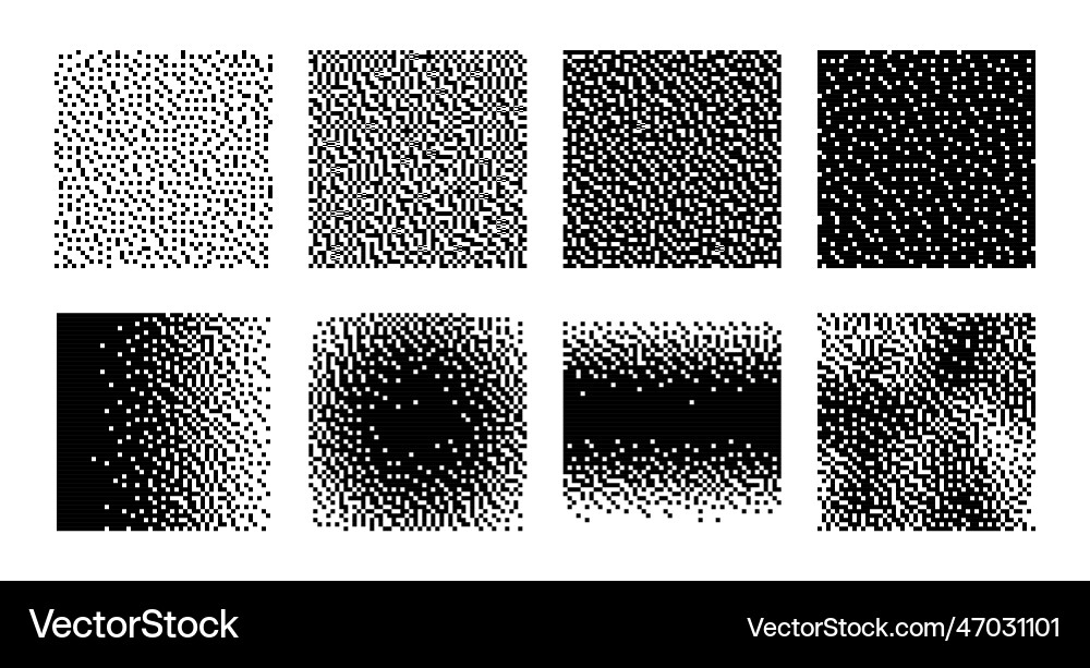 Pixel textures seamless and gradient mosaic Vector Image