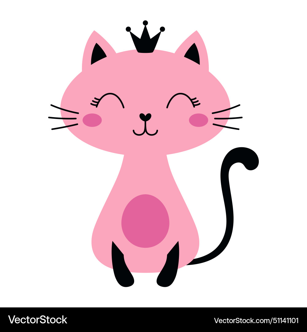 Princess cat isolated Royalty Free Vector Image