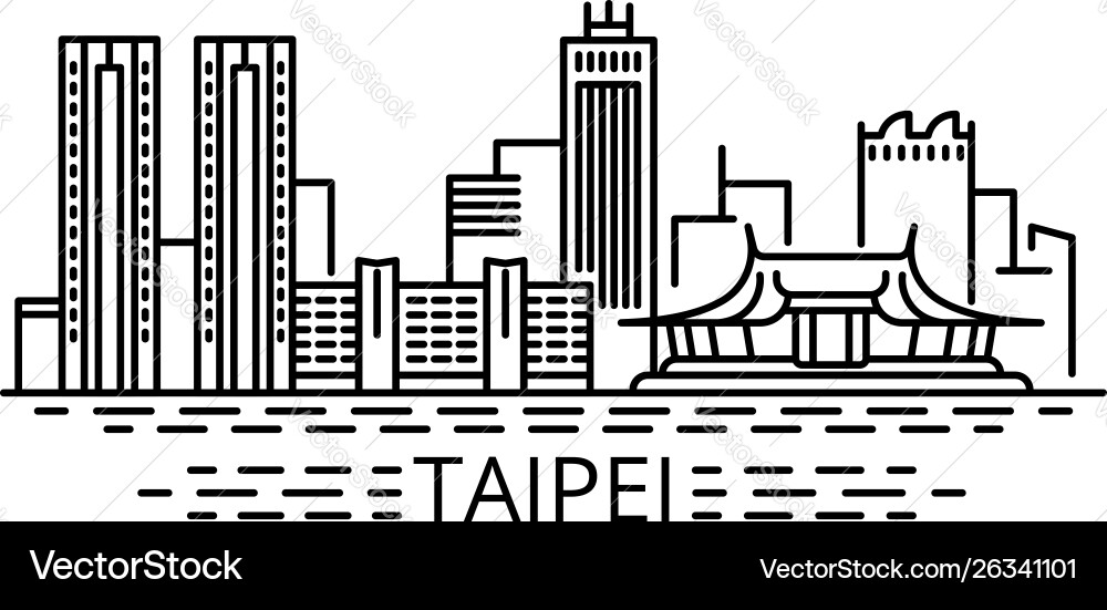 Taipei concept background outline style Royalty Free Vector