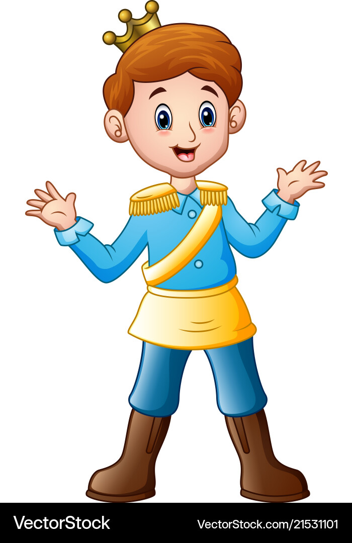 Young prince cartoon Royalty Free Vector Image