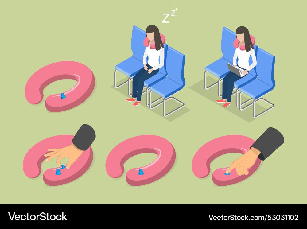 3d isometric flat of neck Royalty Free Vector Image