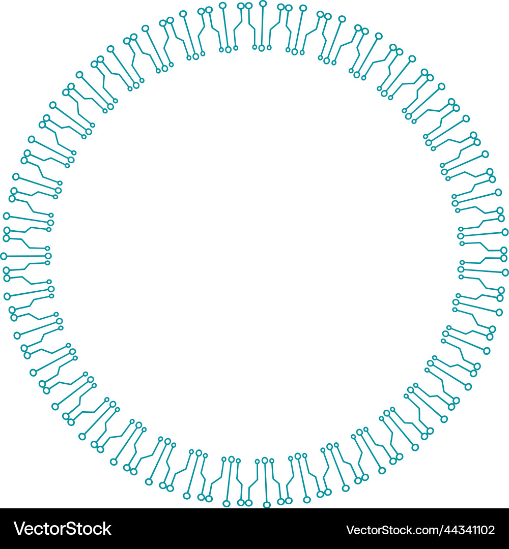Blue circular circuit frame Royalty Free Vector Image