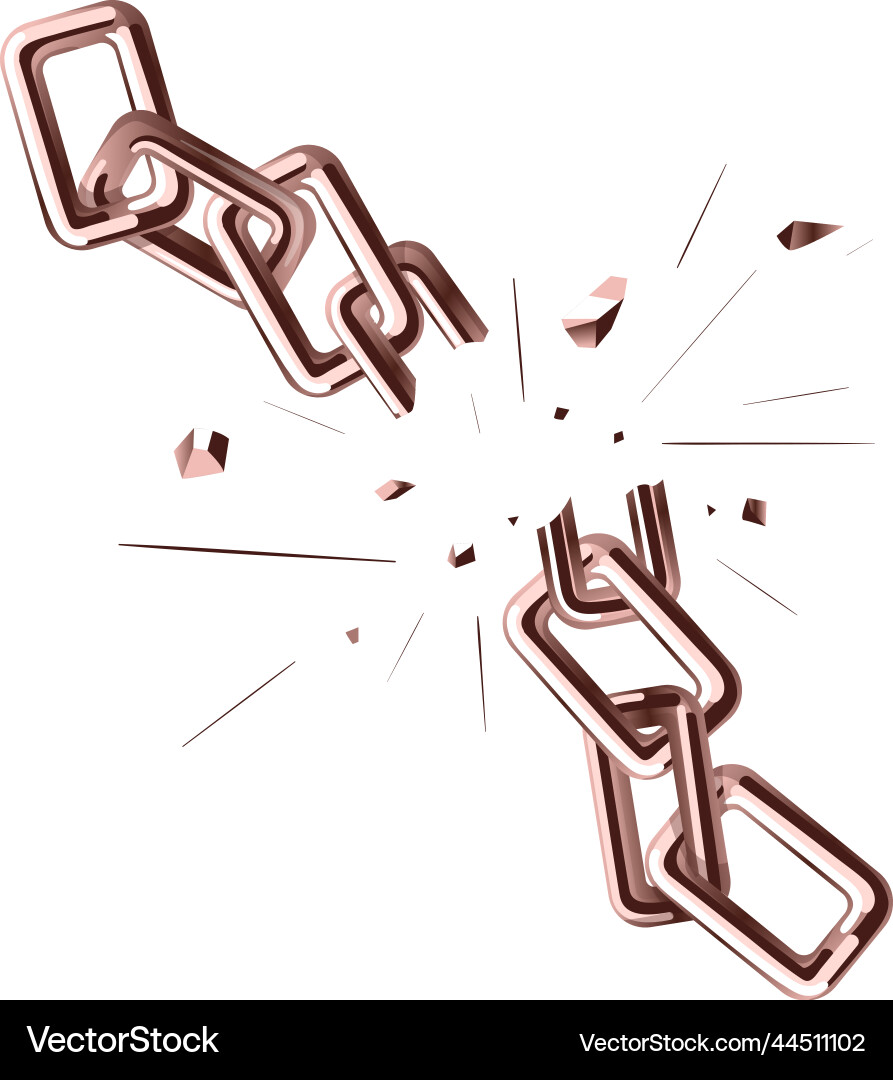 Chain broken cartoon Royalty Free Vector Image