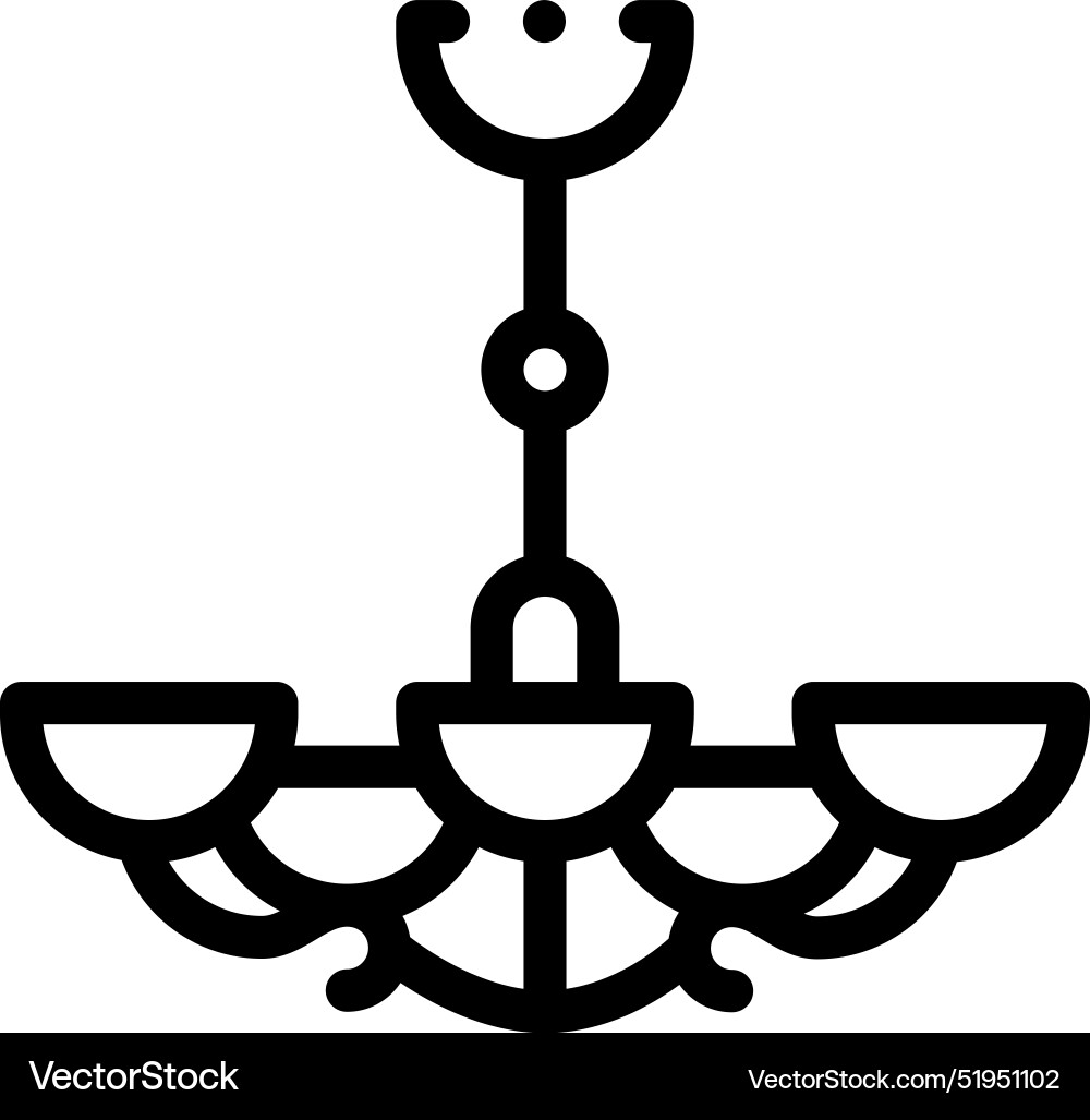 Chandelier icon thin linear style design isolated Vector Image