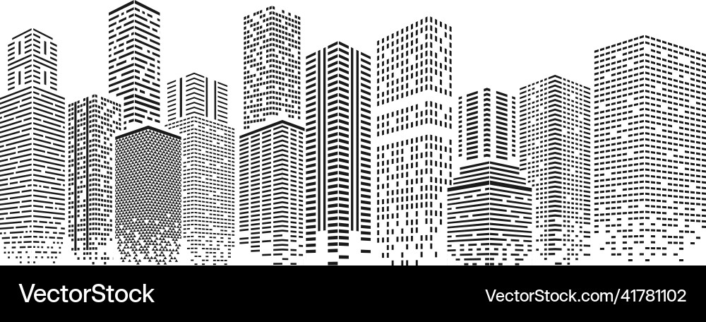 Dots city isolated cityscape with dot skyline Vector Image
