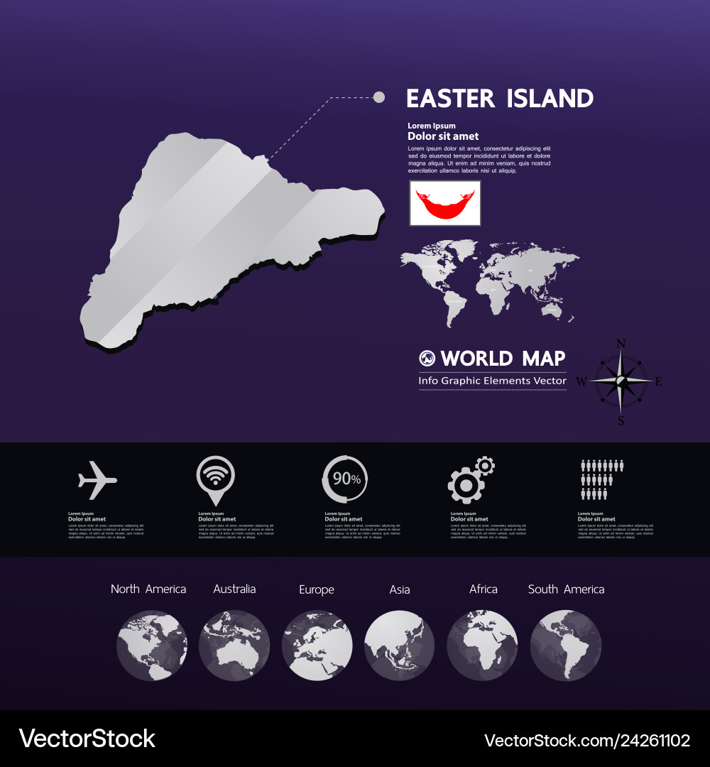Easter island map Royalty Free Vector Image - VectorStock