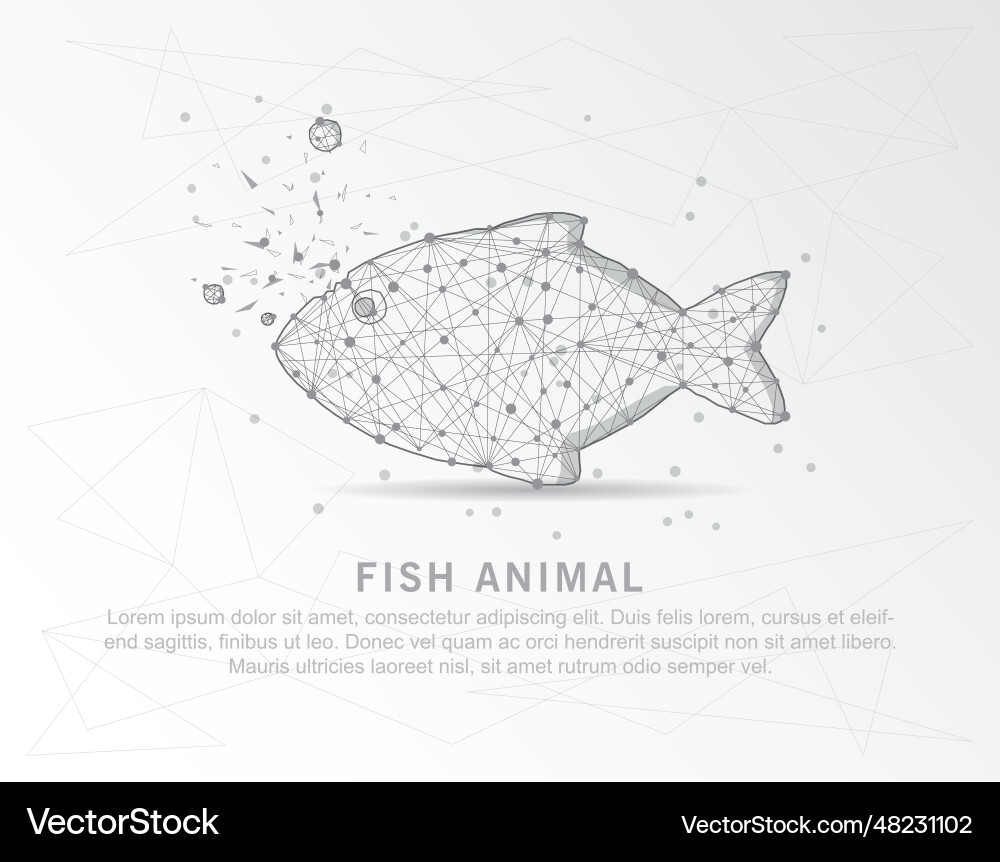 Fish animal abstract mash line and composition Vector Image