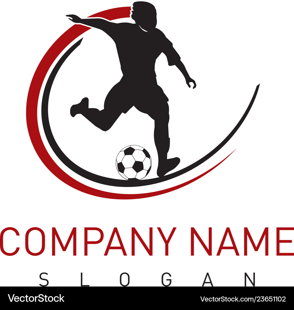 Football Player Logo Football Player Logo Design Vector Illustration