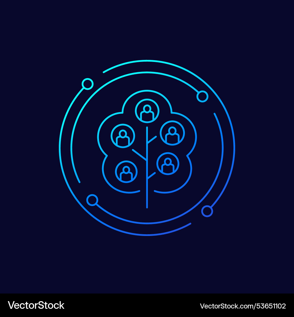 Genealogy tree icon linear design Royalty Free Vector Image