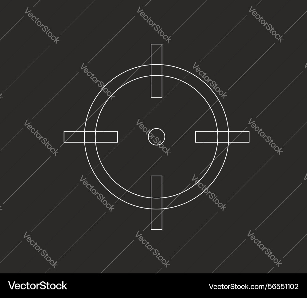 Gun sight isolated crosshairs bullseye Royalty Free Vector