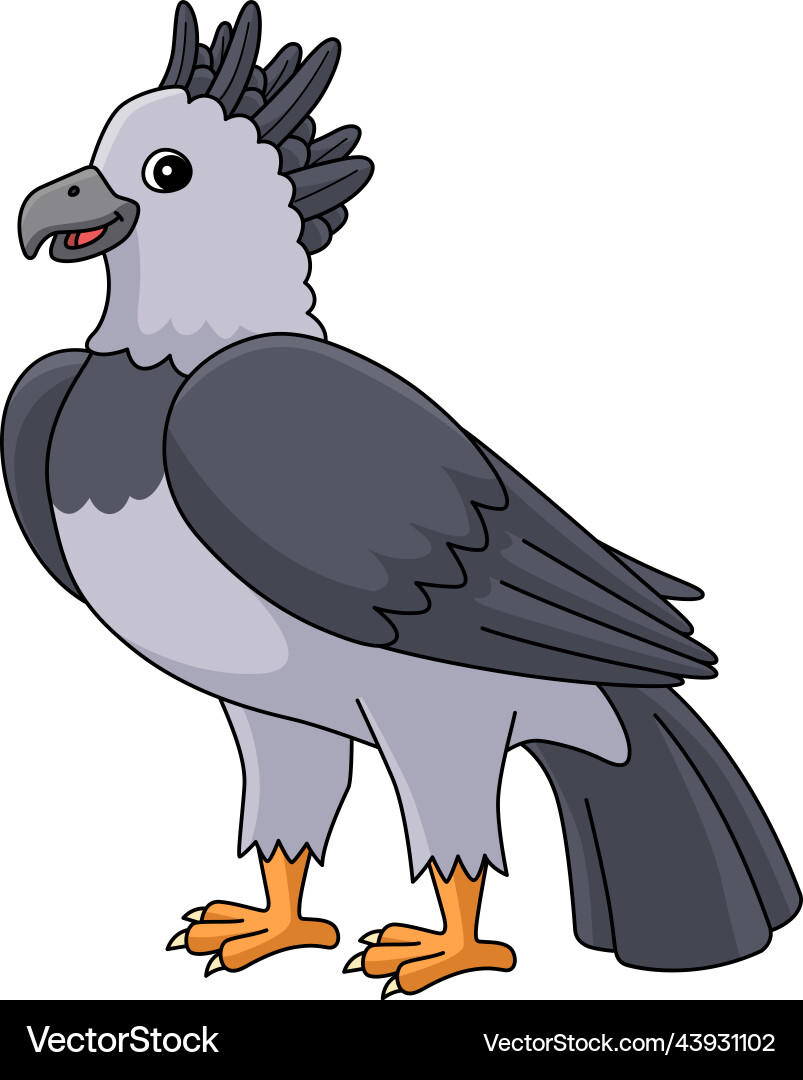 Harpy eagle animal cartoon colored clipart Vector Image