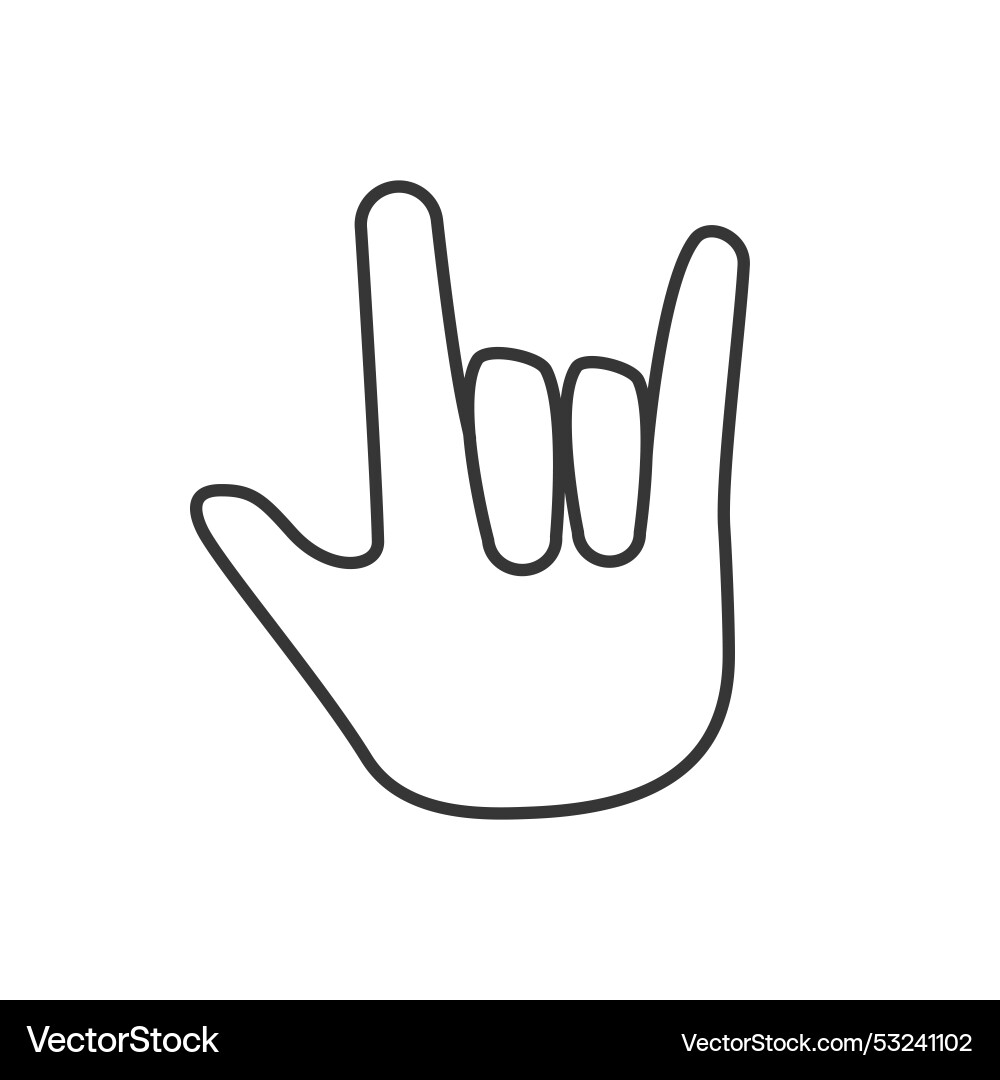 I love you hand gesture line icon Royalty Free Vector Image