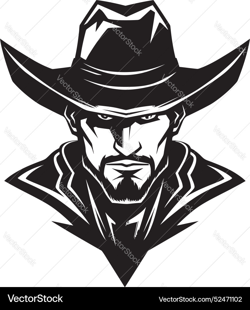 Sheriff swagger cowboy gun logo design rustler Vector Image