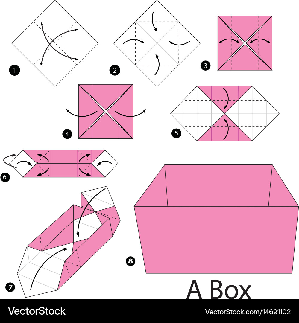 Step by instructions how to make origami Vector Image