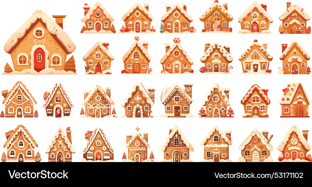 Sweet gingerbread house christmas cookie Vector Image