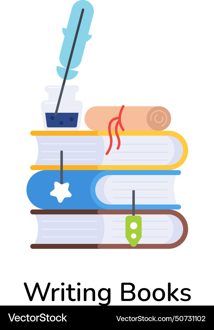 Writing books Royalty Free Vector Image - VectorStock