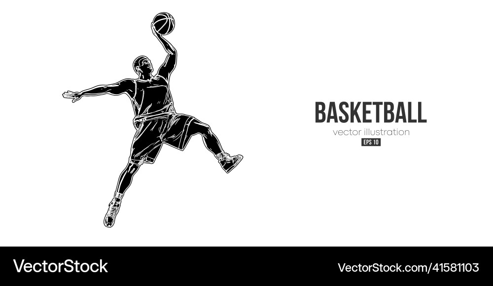 Abstract basketball player man in action isolated Vector Image