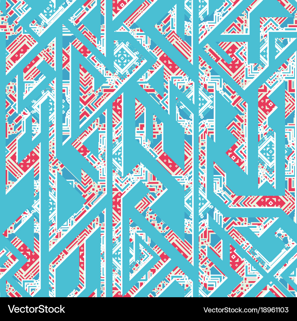 Abstract blue geometric seamless pattern Vector Image