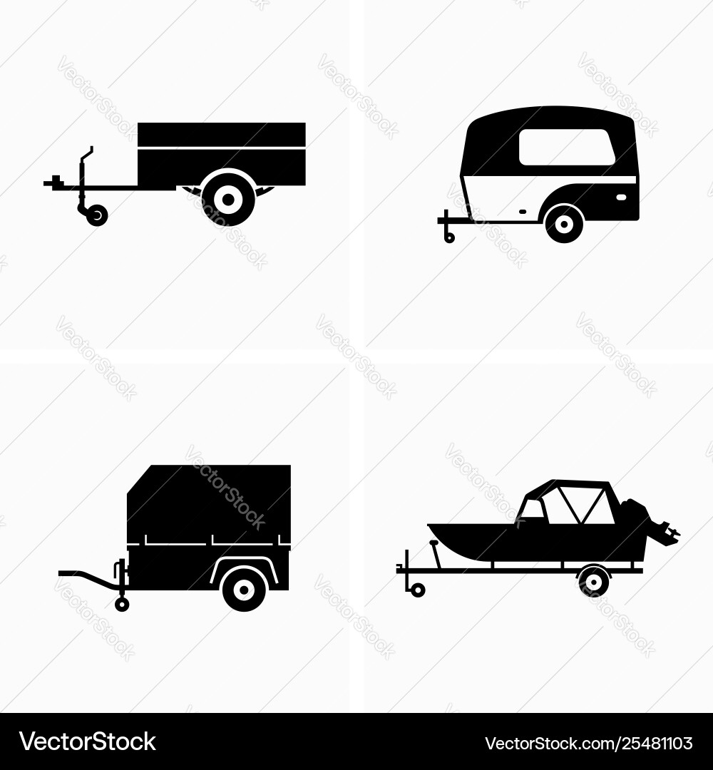 Auto utility and cargo trailer Royalty Free Vector Image