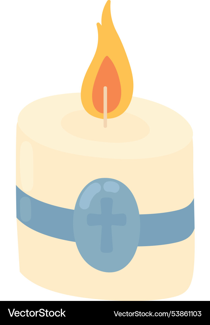 Candle on a candlestick catholic religion Vector Image