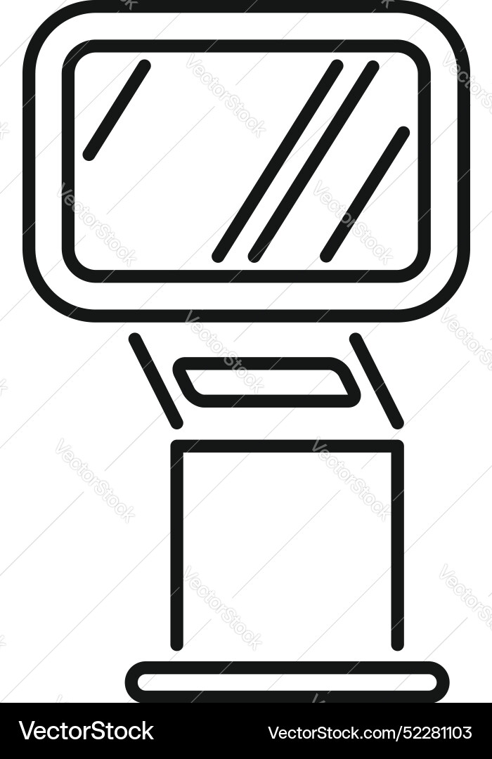 Information kiosk with blank screen displaying Vector Image Information kiosk with blank screen displaying Vector Image