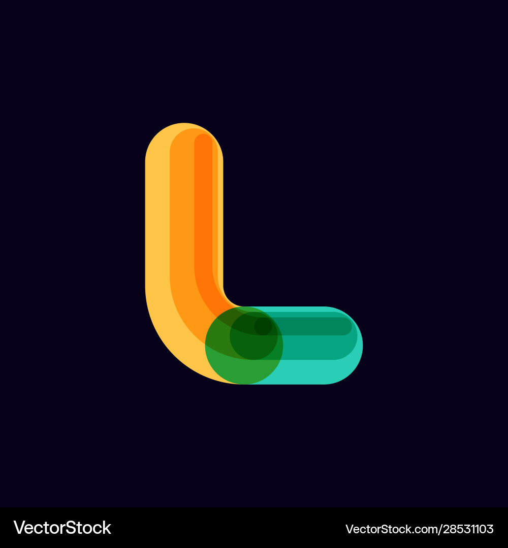 L letter vivid logo with overlapping lines Vector Image